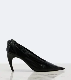 Khaite Eve Draped Leather Pumps - Black