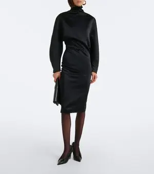 Khaite Eve Draped Leather Pumps - Black