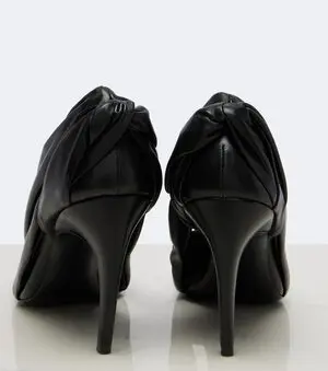 Khaite Eve Draped Leather Pumps - Black