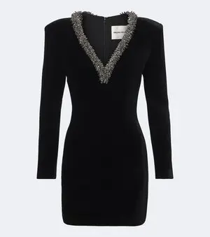 Roland Mouret Embellished Velvet Minidress