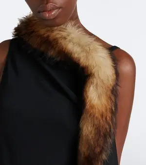 Loewe Shearling-trimmed Midi Dress
