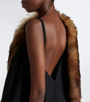 Loewe Shearling-trimmed Midi Dress