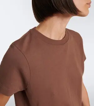 Khaite Emmylou Knitted Cotton T-shirt - Brown