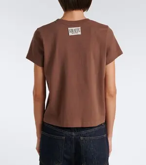 Khaite Emmylou Knitted Cotton T-shirt - Brown