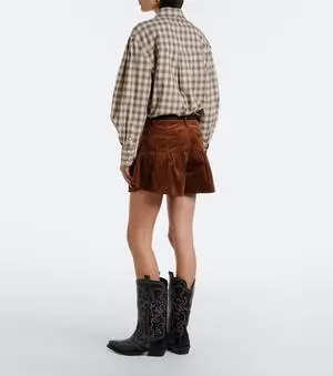 GANNI Ruffled Cotton-blend Corduroy Shorts