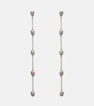 Mateo 14kt Earrings With Diamonds And Pearls