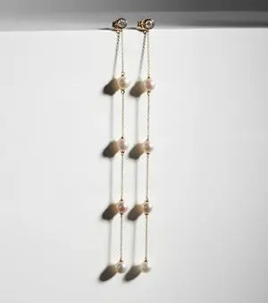 Mateo 14kt Earrings With Diamonds And Pearls