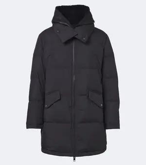 YVES SALOMON Shearling-trimmed Down Coat Black