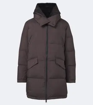 YVES SALOMON Shearling-trimmed Down Coat - Brown