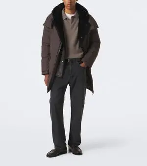 YVES SALOMON Shearling-trimmed Down Coat - Brown