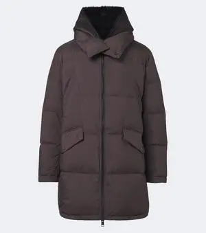 YVES SALOMON Shearling-trimmed Down Coat - Brown