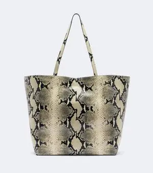 TOTEME Roam Large Snake-effect Leather Tote Bag