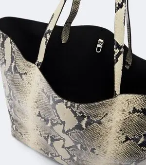 TOTEME Roam Large Snake-effect Leather Tote Bag