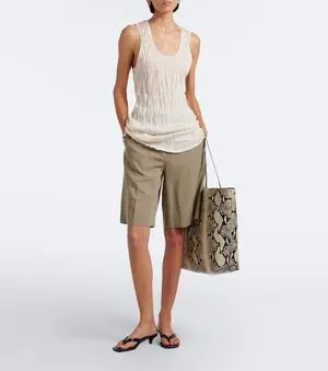 TOTEME Roam Large Snake-effect Leather Tote Bag