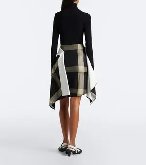 Loewe Asymmetric Checked Midi Skirt