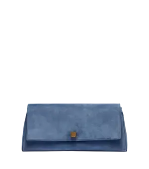 Khaite Audrey Medium Suede Clutch - Blue