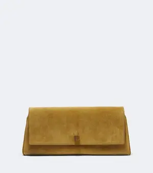 Khaite Audrey Medium Suede Clutch - Yellow