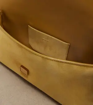 Khaite Audrey Medium Suede Clutch - Yellow