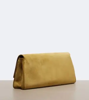 Khaite Audrey Medium Suede Clutch - Yellow