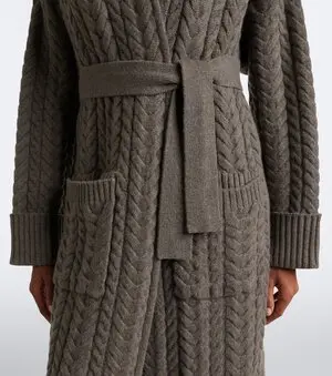 Arch4 Bond Street Cable-knit Cashmere Long Cardigan - Brown