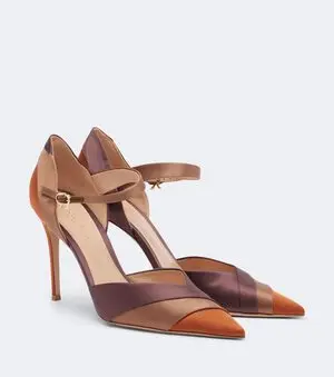 GIANVITO ROSSI Sofia D'orsay Satin Pumps - Multicoloured