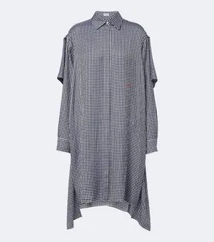 Loewe Gingham Silk Shirt Dress