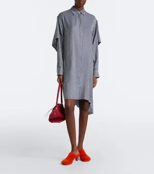 Loewe Gingham Silk Shirt Dress