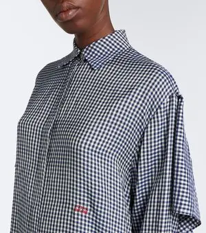 Loewe Gingham Silk Shirt Dress