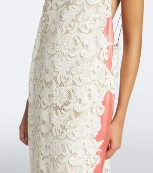 Khaite Nevis Lace-trimmed Voile Slip Dress