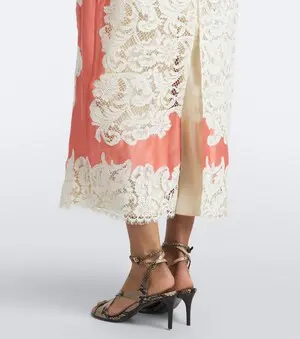 Khaite Nevis Lace-trimmed Voile Slip Dress