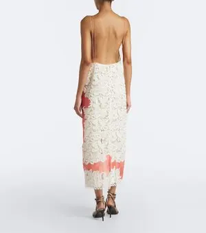 Khaite Nevis Lace-trimmed Voile Slip Dress