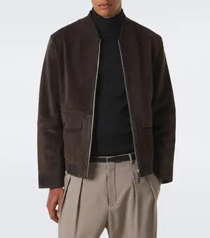 YVES SALOMON Suede Bomber Jacket