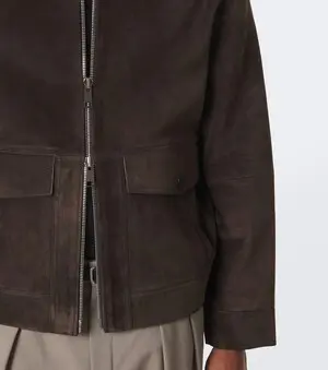 YVES SALOMON Suede Bomber Jacket