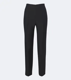 Roland Mouret Wool And Silk Cropped Slim Pants