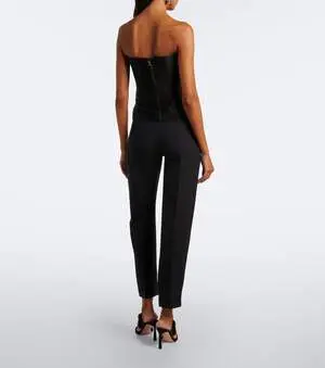 Roland Mouret Wool And Silk Cropped Slim Pants