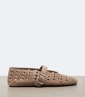 Alaïa Vienne Suede Mary Jane Flats