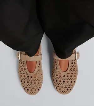 Alaïa Vienne Suede Mary Jane Flats