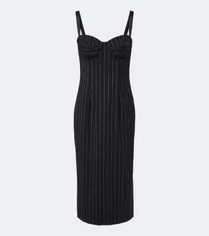 Dolce & Gabbana Pinstriped Wool And Silk Bustier Dress