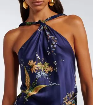 Staud Charli Printed Silk-blend Maxi Dress