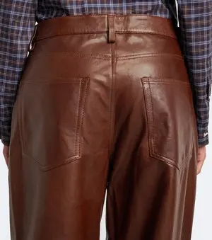 RÓHE Leather Wide-leg Pants