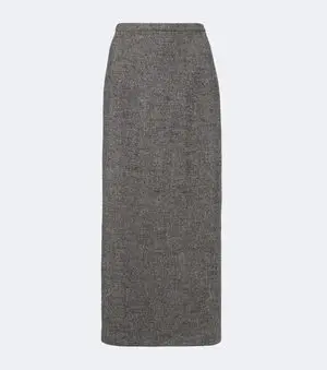 Magda Butrym Wool And Cashmere-blend Midi Skirt - Grey