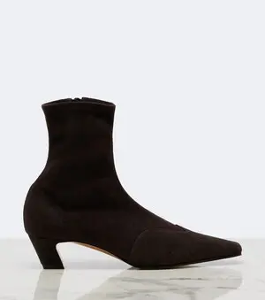 Khaite Nevada Suede Ankle Boots - Brown