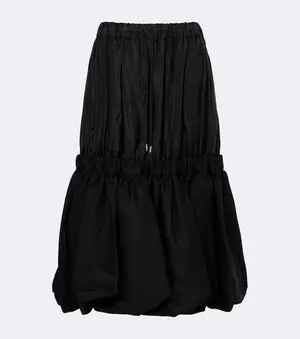 Noir Kei Ninomiya Tiered Midi Skirt - Black