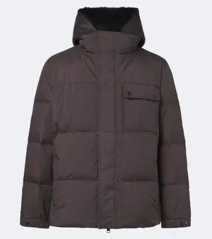 YVES SALOMON Shearling-trimmed Down Jacket - Brown