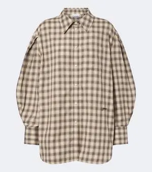 GANNI Checked Cotton Flannel Shirt