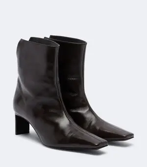 Khaite Ona Leather Ankle Boots
