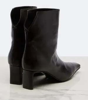 Khaite Ona Leather Ankle Boots