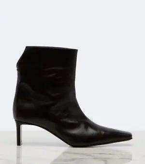 Khaite Ona Leather Ankle Boots