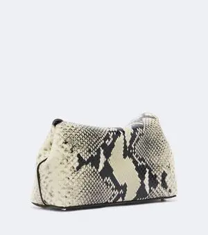 TOTEME T-lock Mini Snake-effect Leather Clutch