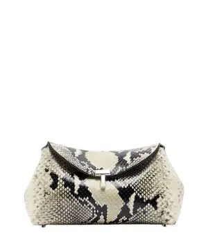 TOTEME T-lock Mini Snake-effect Leather Clutch - Multicoloured